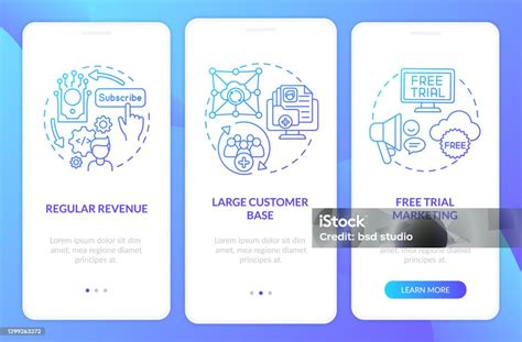 Saas 는 개념이 있는 모바일 앱 페이지 화면을 온보딩하는 개발자를 위한 플러스 개념에 대한 스톡 벡터 아트 및 기타 이미지 개념 고객 그라데이션 Istock