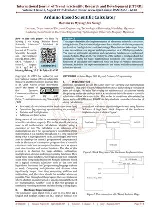 Arduino Based Scientific Calculator Pdf