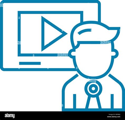 Video Presentation Linear Icon Concept Video Presentation Line Vector