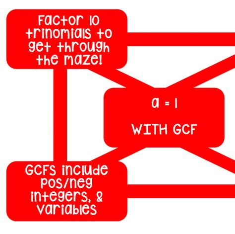 Factoring Trinomials With Gcf A 1 Maze By Mathematics With Maida