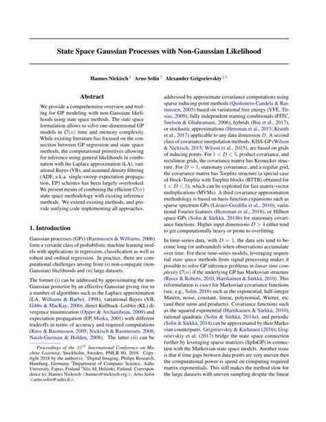 Pdf State Space Gaussian Processes With Non Gaussian Likelihood Dokumentips