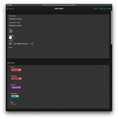 The Patch Editor Patchboard