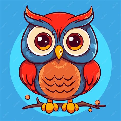 Niedliche Eule Tier Cartoon Charakter Symbol Eule Logo Aufkleber Design Niedliche Cartoon Eule