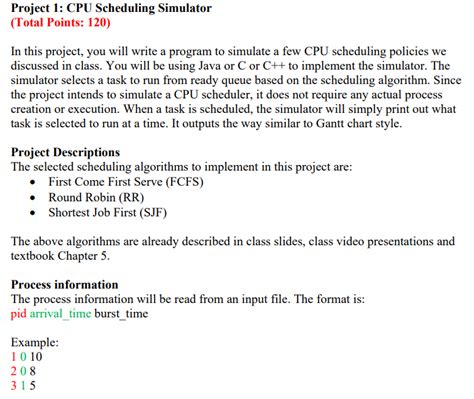 Solved Project 1 Cpu Scheduling Simulator Total Points