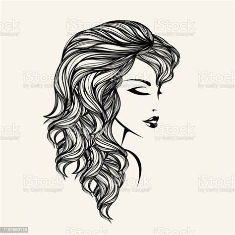 긴 물결 모양의 헤어 스타일과 우아한 메이크업과 아름 다운 여자 스타일 아름다움과 헤어 살롱 벡터 일러스트 레이 션 긴 머리에 대한 스톡 벡터 아트 및 기타 이미지 Istock