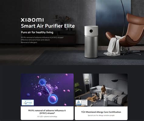 Xiaomi Smart Air Purifier Elite Removal Of Airborne Influenza A H N Viruses Shopee