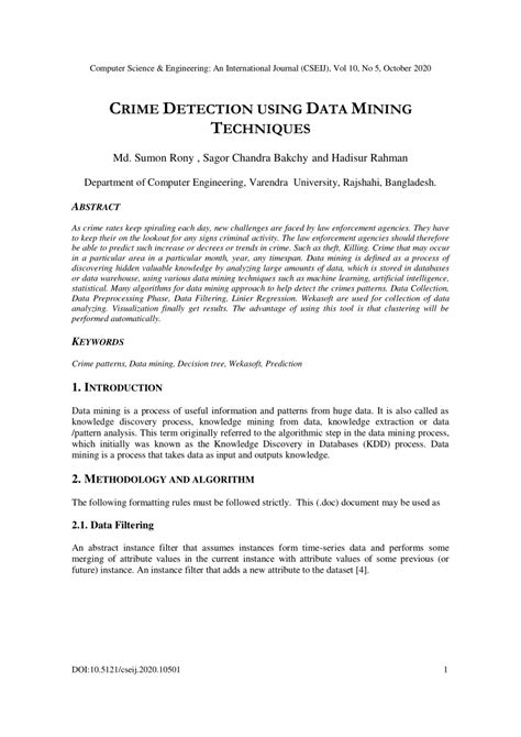 Pdf Crime Detection Using Data Mining Techniques