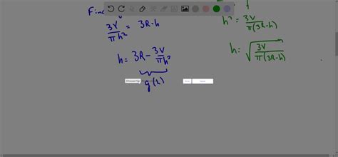 solved problem spherical segment the volume v of a liquid in a
