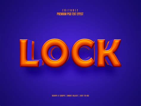 Premium Psd Lock Fully Editable Premium Text Effect