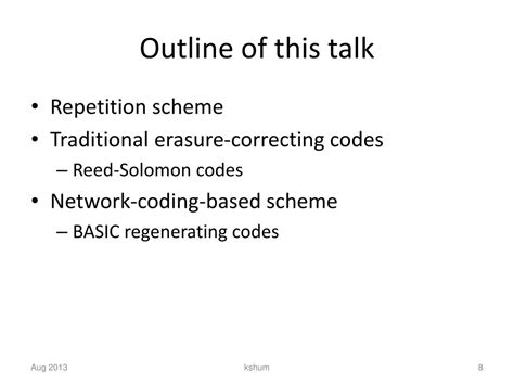 Ppt Basic Regenerating Codes For Distributed Storage System S Powerpoint Presentation Id5504718