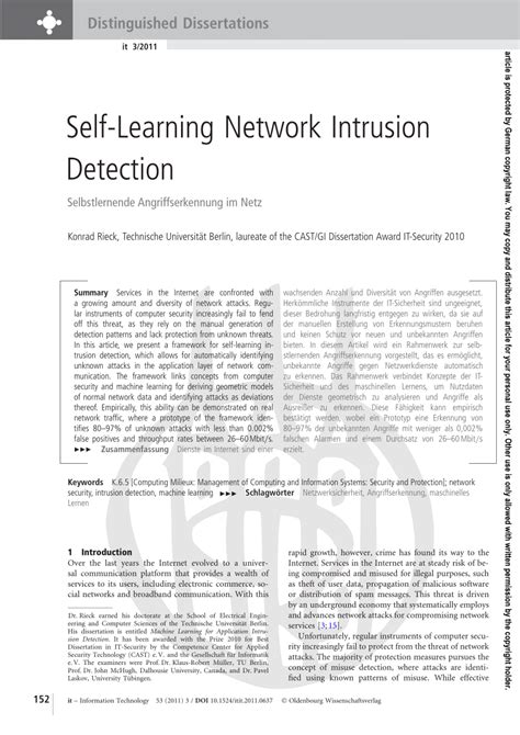 Pdf Self Learning Network Intrusion Detection
