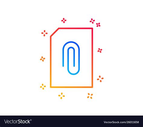 Attach Document Line Icon File Sign Royalty Free Vector