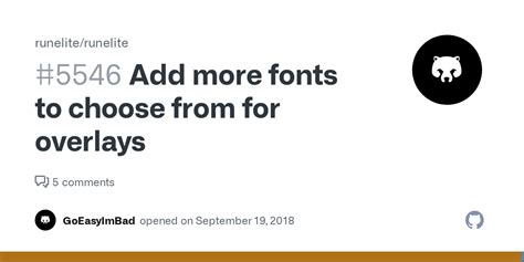 Add More Fonts To Choose From For Overlays · Issue 5546 · Runeliterunelite · Github