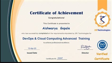 Aishwarya Gopale On Linkedin Successsfully Devops Cloudcomputing