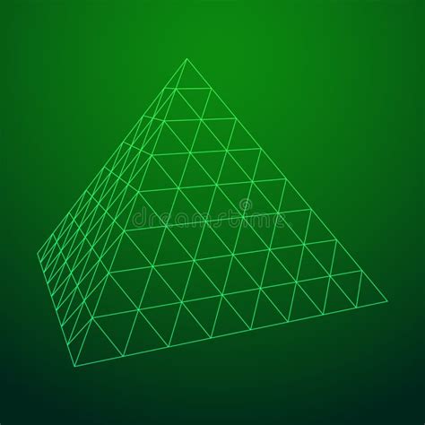 Pyramid Molecular Grid Wireframe Stock Vector Illustration Of Perspective Innovation 152031300