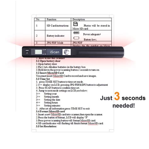 Iscan Scanner Portable Document 900 Dpi Lcd Displa Grandado