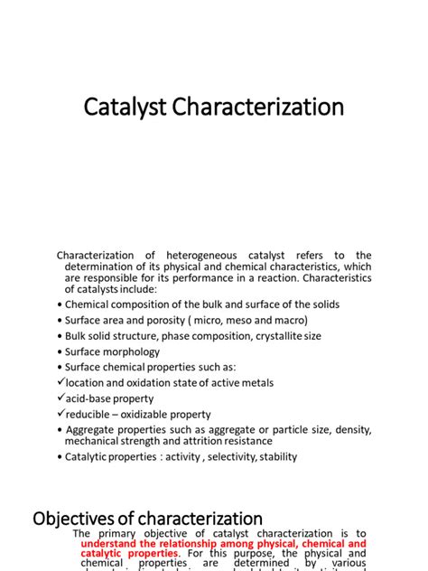 Heterogeneous Catalyst Characterization Techniques Pdf Adsorption