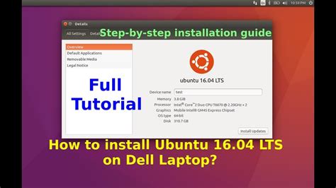 How To Install Ubuntu 16 04 Lts On Dell Laptop Youtube