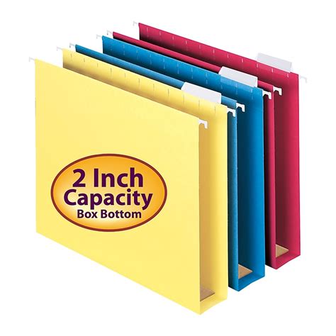 Smead Box Bottom Hanging File Folder 2 Expansion 5 Tab Tab Letter Size Assorted Colors 25