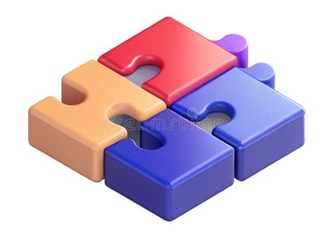Colorful 3d Puzzle Pieces Interlocking Teamwork Unity And Collaboration Concept Stock