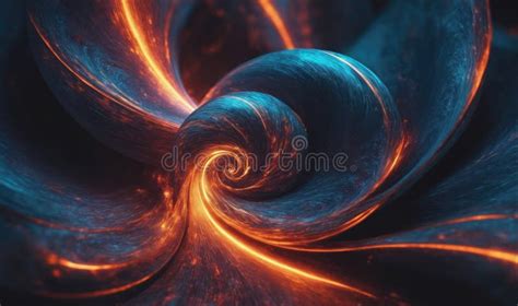 A Swirling Abstract Pattern In Shades Of Blue And Orange Creates A