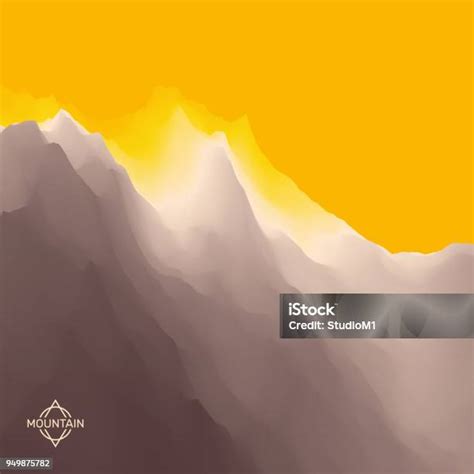 산 풍경입니다 산악 한 지형 벡터 일러스트입니다 추상적인 배경입니다 0명에 대한 스톡 벡터 아트 및 기타 이미지 0명 3차원 형태 가리기 Istock