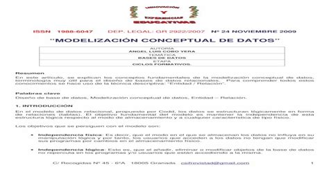 “modelizaciÓn Conceptual De Datos” Archivos Csif Es · En El Modelo De Datos Relacional El