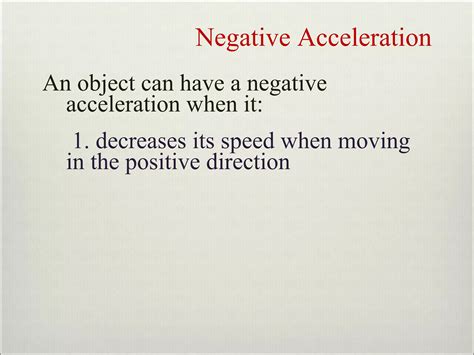 Negative Acceleration Ppt