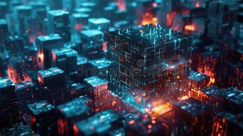Futuristic Data Cube Stock Illustrations 8880 Futuristic Data Cube