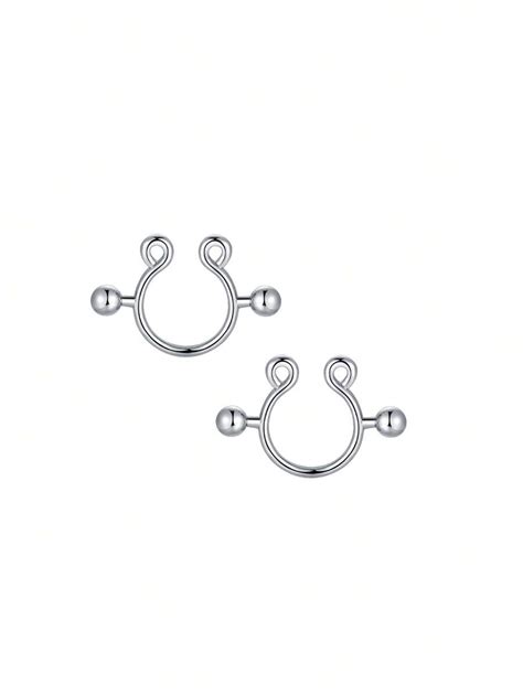 2pcs Fake Nipple Rings Stainless Steel Fake Nipple Piercing Faux Nipple