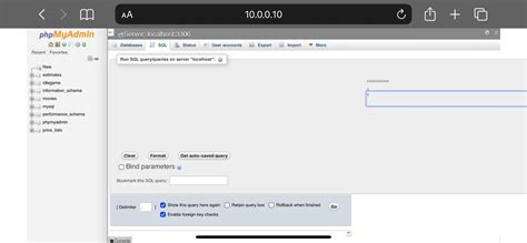 No Textbox On Sql Tab Rphpmyadmin