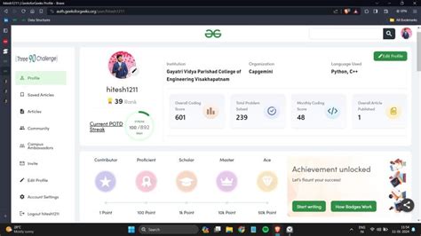 Hitesh Babu On Linkedin Dsa Codingjourney Gfg Striversa2zdsa