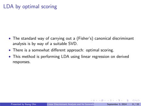Linear Discriminant Analysis And Its Generalization Pdf