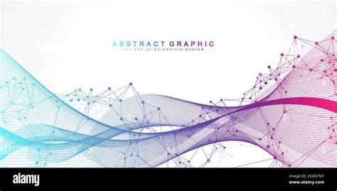 Abstract Dynamic Motion Lines And Dots Connection Background With