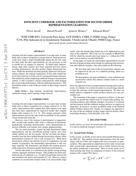 pdf efficient codebook and factorization for second order
