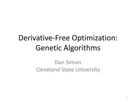 Ppt Derivative Free Optimization Genetic Algorithms Powerpoint Presentation Id297984