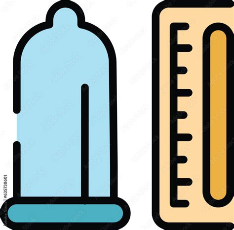 Condom Length Icon Outline Vector Sex Education Puberty Gender Color
