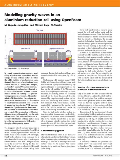 Modeling Gravity Waves Aluminium Reduction Cells With Openfoam Pdf