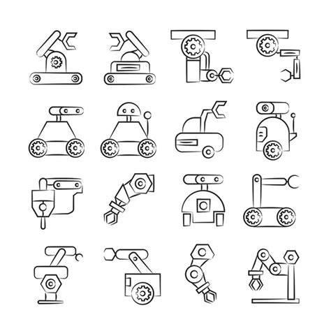 Robotic Arm Icons Vector Illustration Stock Vector By ©loopang 281392244