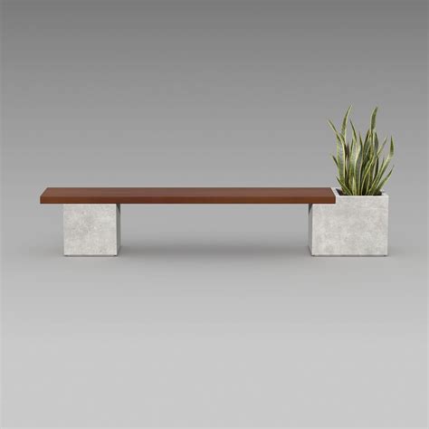 Tao Bench Planter 3d Model 9 Max 3ds Fbx Free3d