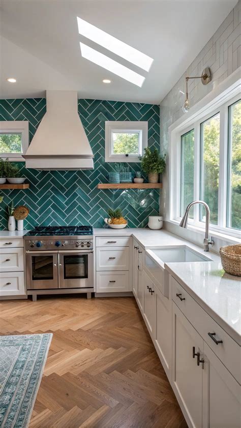 20 Trendy Teal Backsplash Kitchen Ideas