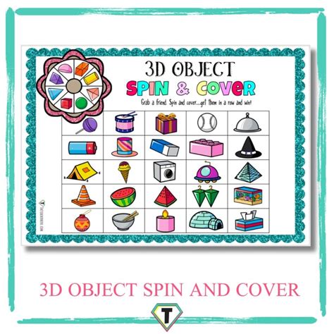 3d Object Game Spin And Cover Bingo The Teacher Hero