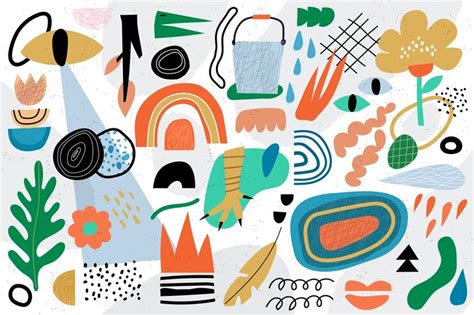 손으로 그린 추상 유기 모양 배경 무료 벡터