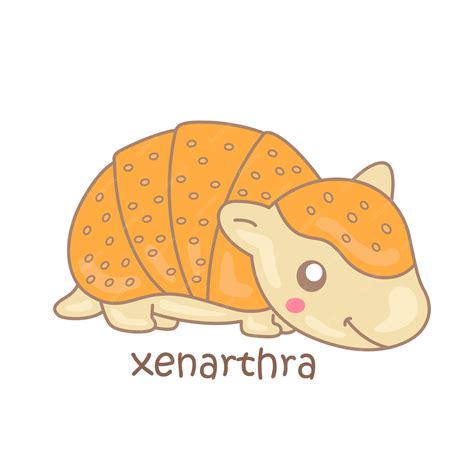 Алфавит X для Ксенатры Словарный запас Школа Урок чтения Карикатура Иллюстрация Вектор Клипарт