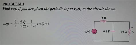 Solved PROBLEM Find Vo T If You Are Given The Periodic Chegg Com