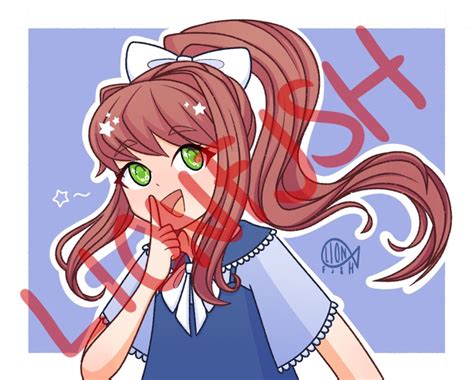 Doki Doki Literature Club Monika 3 Inch Matte Vinyl Sticker Etsy
