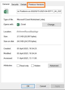 Recover Older Versions Of Existing Files On Windows