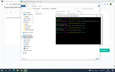 Git Parece Não Encontrar O Arquivo Git E Github Controle E Compartilhe Seu Código Alura