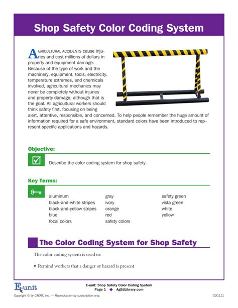 Shop Safety Color Coding System A Guide