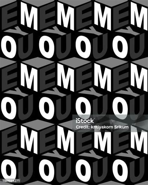 세련된 모노톤 블랙 그레이 와 화이트 현대 오타 3d 문구 Me 와 당신원활한 패턴 벡터 개념에 대한 스톡 벡터 아트 및 기타 이미지 Istock